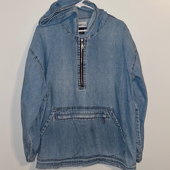Express | Tops | Vintage Express Pullover Denim Half Zip Size Large ...